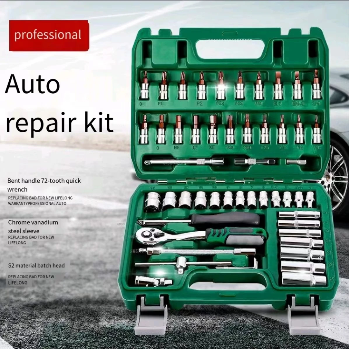 53-PC-Drive-Socket-Set-Metric-Hex-Bit-Socket-Set-Ratchet-Wrench-Set ...