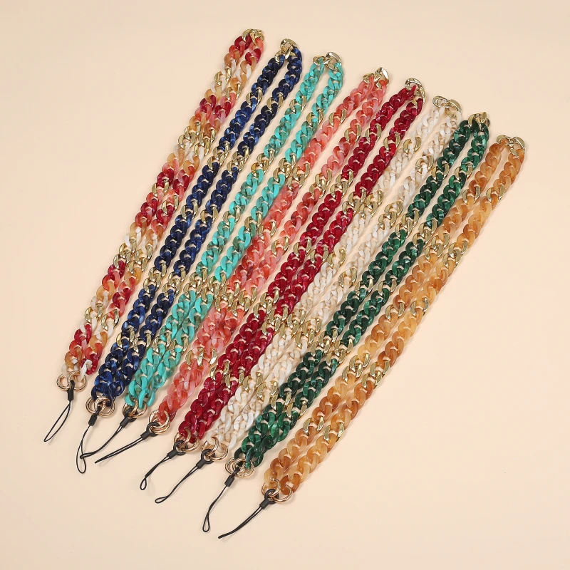 Fashion-Acrylic-Hanging-Neck-Cellphone-Holder-Rope-Long-Style-Colorful ...