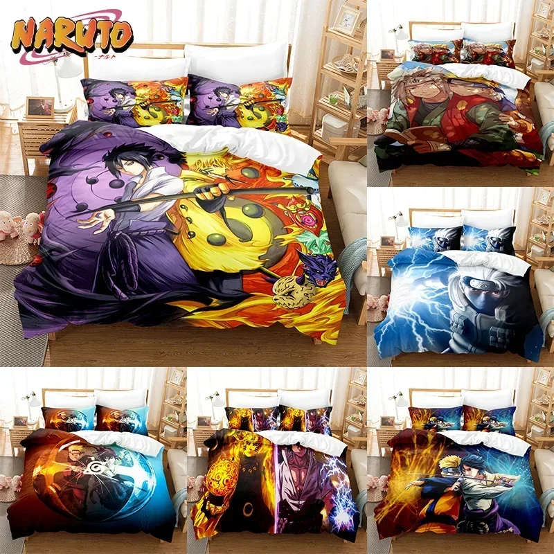 Naruto-Bedding-Set-Quilt-Cover-Uchiha-Sasuke-Pillowcase-Anime-Kakashi ...