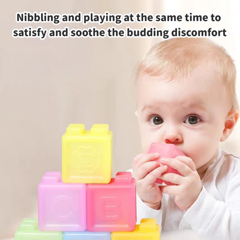 Children-Soft-Plastic-Blocks-Can-Chew-Silicone-Blocks-Building-Toy-Baby ...
