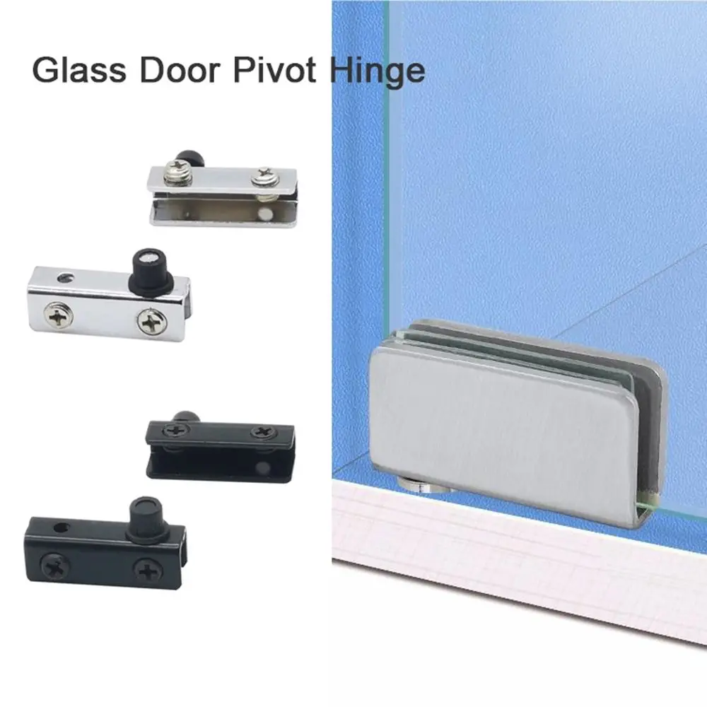1 pair Glass Door Pivot Hinge Cabinet Clamp Hinge Anti-Corrosion Metal ...