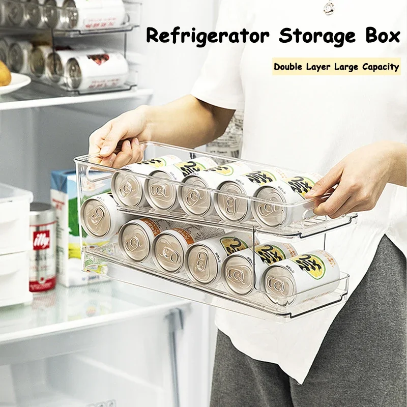 Beverage-Storage-Rack-Kitchen-Refrigerator-Soda-Can-Organizer-Holder ...