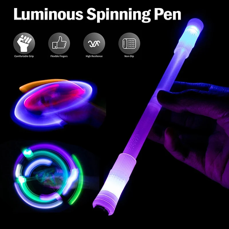 Luminous-Spinning-Pen-Glowing-In-Dark-Rotating-Balance-Pen-Spinner-Toy ...