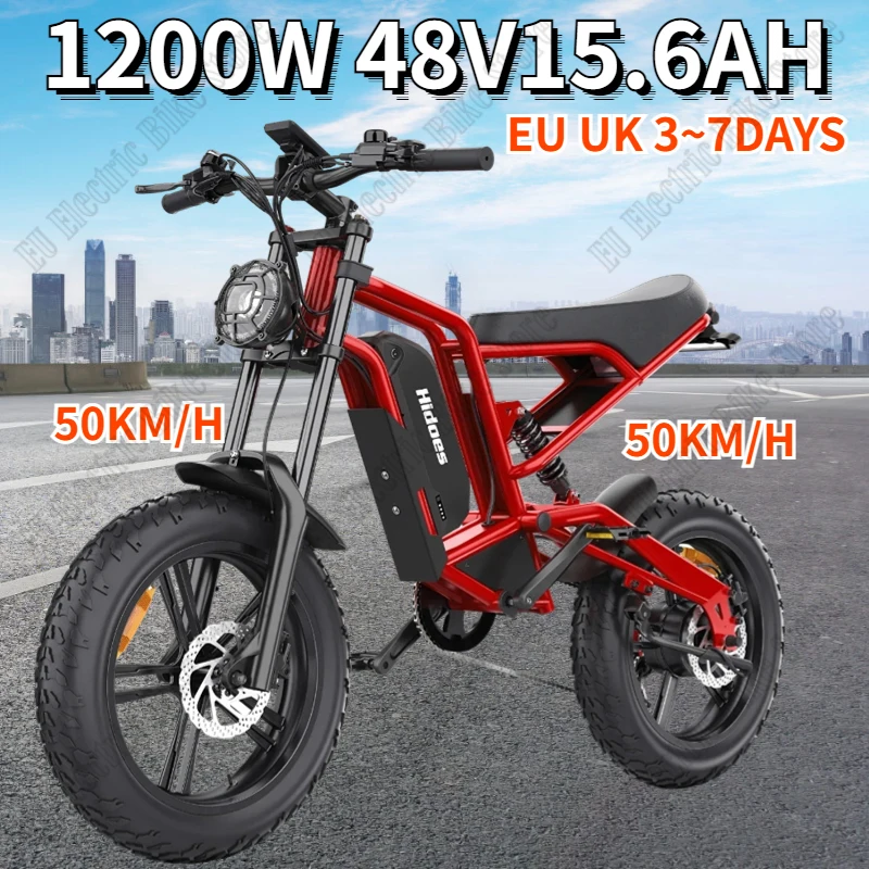 Hidoes-B6-Electric-Bike-1200W-Motor-48V15-6AH-Lithium-Battery-Hydraulic ...
