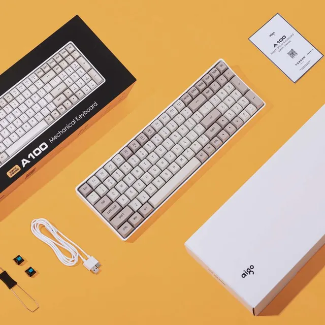 Aigo A100 Gaming Mechanical Keyboard 2.4G Wireless USB Type-c Wired ...