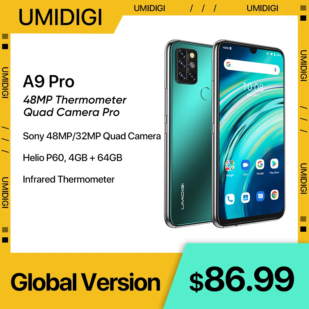 UMIDIGI A9 Pro Android Smartphone Unlocked 32/48MP Quad Camera 4GB 64GB ...