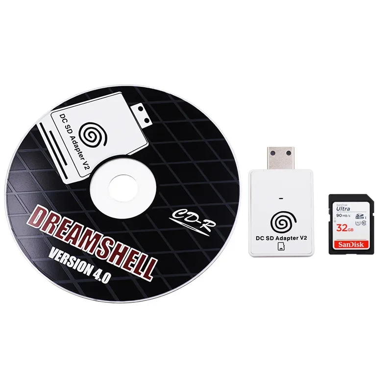 For Sega Dreamcast SD Card Reader Adapter w/CD DreamShell Boot Loader ...