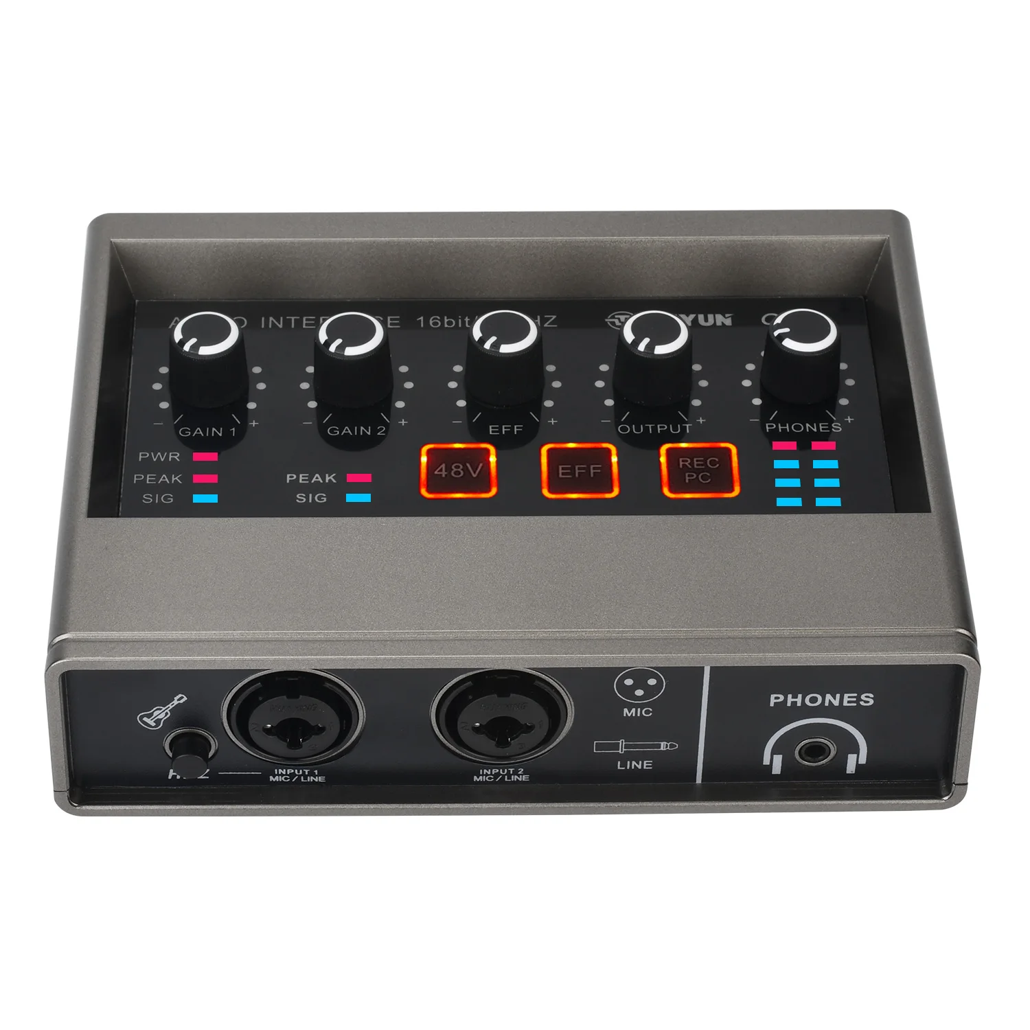 TEYUN-Echo-Effects-2-Channel-Audio-Interface-PC-Studio-Recording-for ...