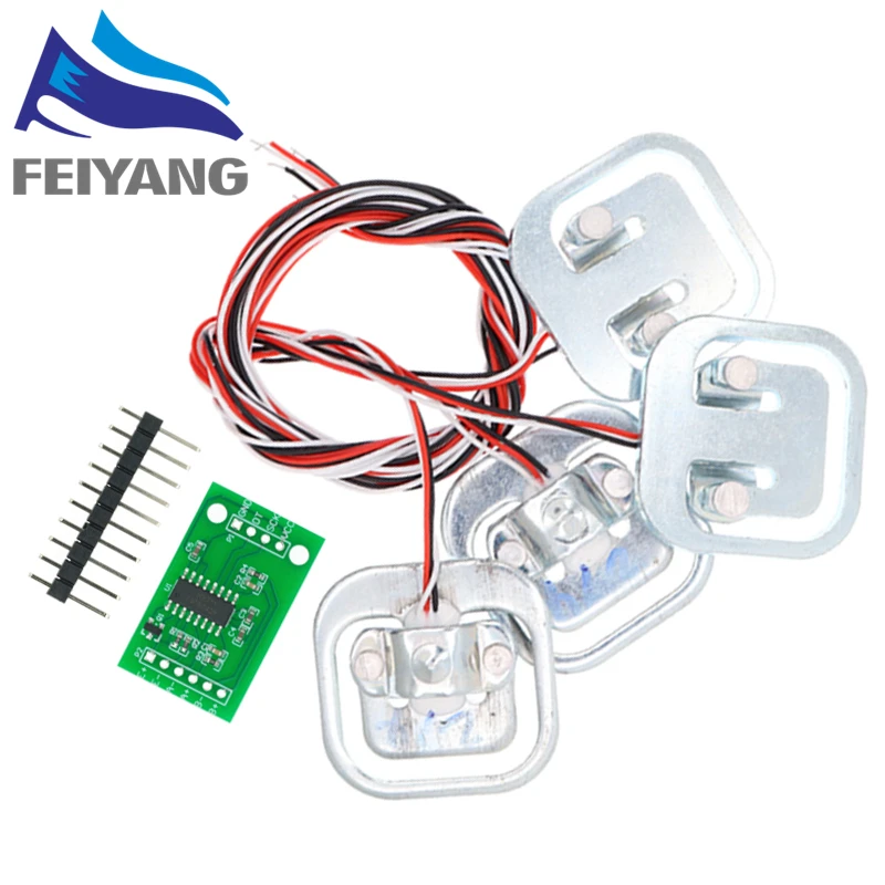 4PCS Human Scale Load Cell Weight Sensors + HX711 AD Module Weight ...