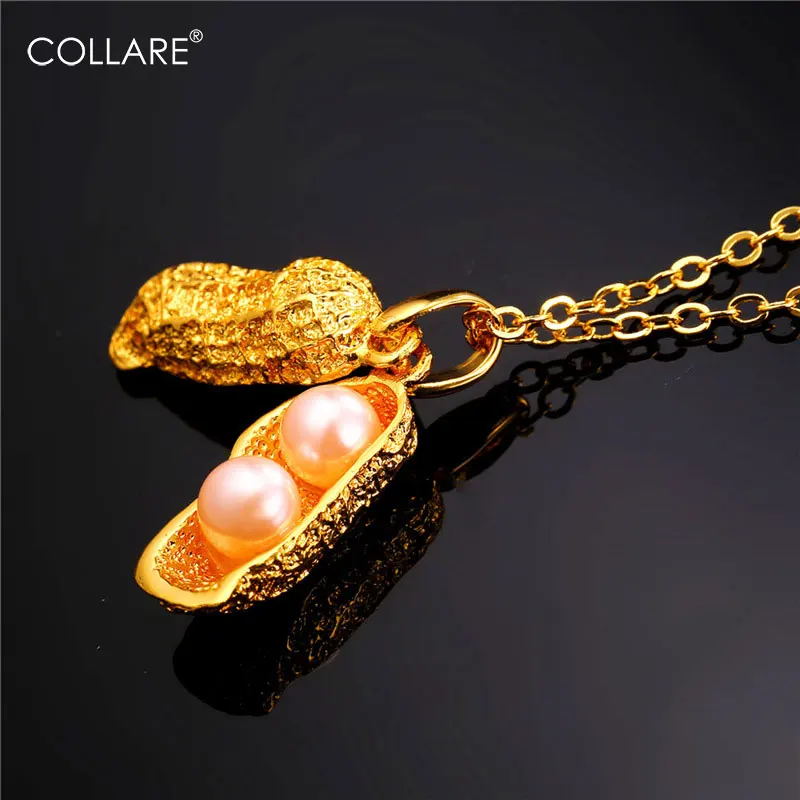 ChainsPro-Peanut-Pendant-Gold-Silver-Color-Simulated-Pearl-Nuts-About ...