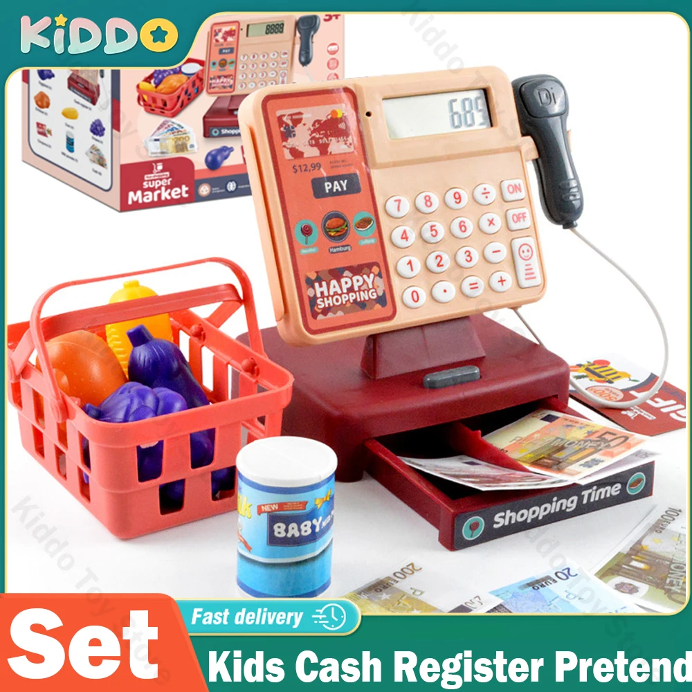 Cashier Toys Kids Cash Register Pretend Play Puzzle Play Toy House ...