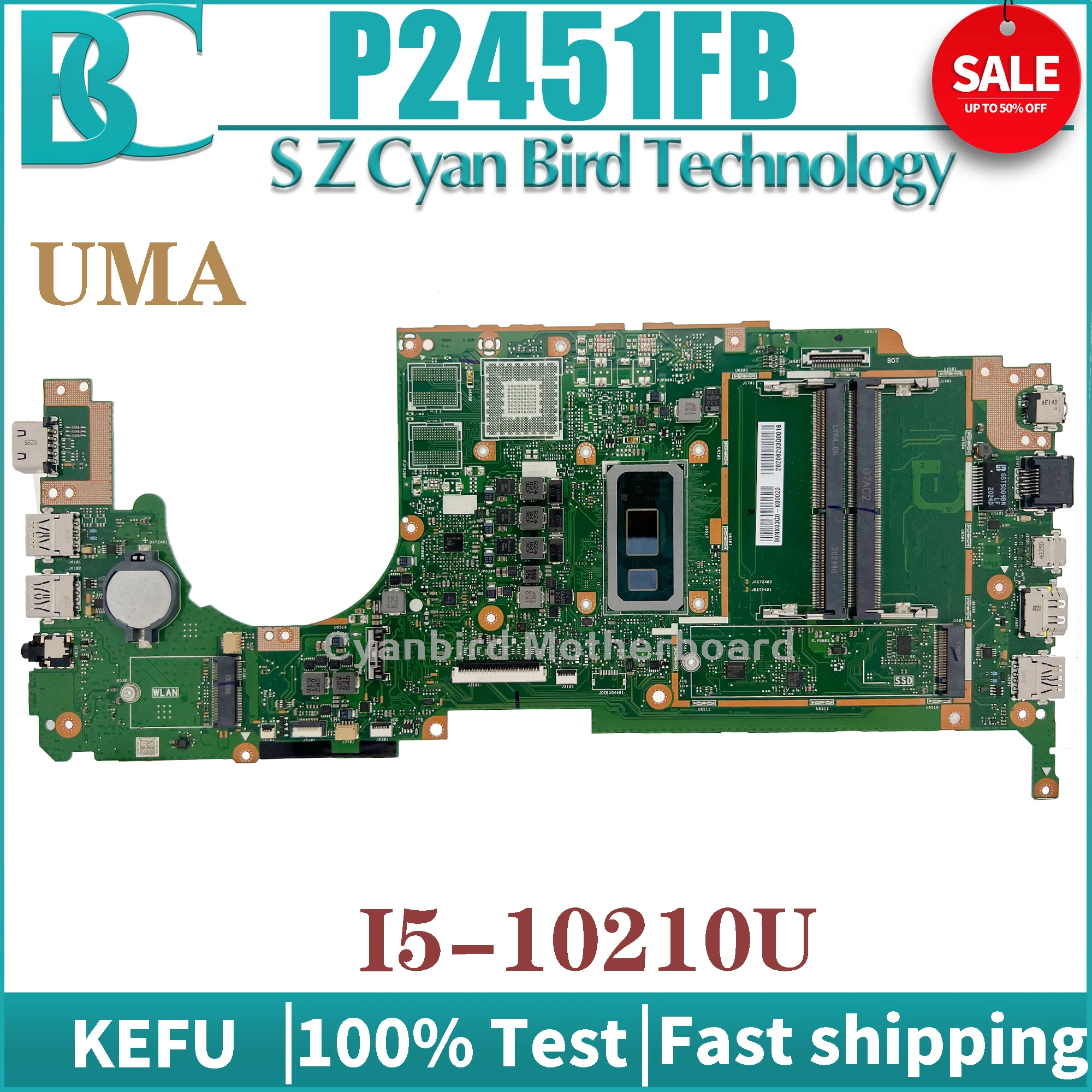KEFU Mainboard For ASUS ExpertBook P2 P2451 P2451FA P2451F P2451FB ...