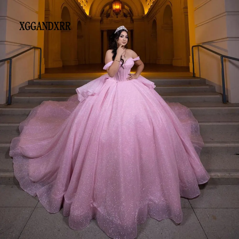 Vestido-De-baile-Rosa-elegante-para-quincea-era-Vestido-De-tul-Floral ...
