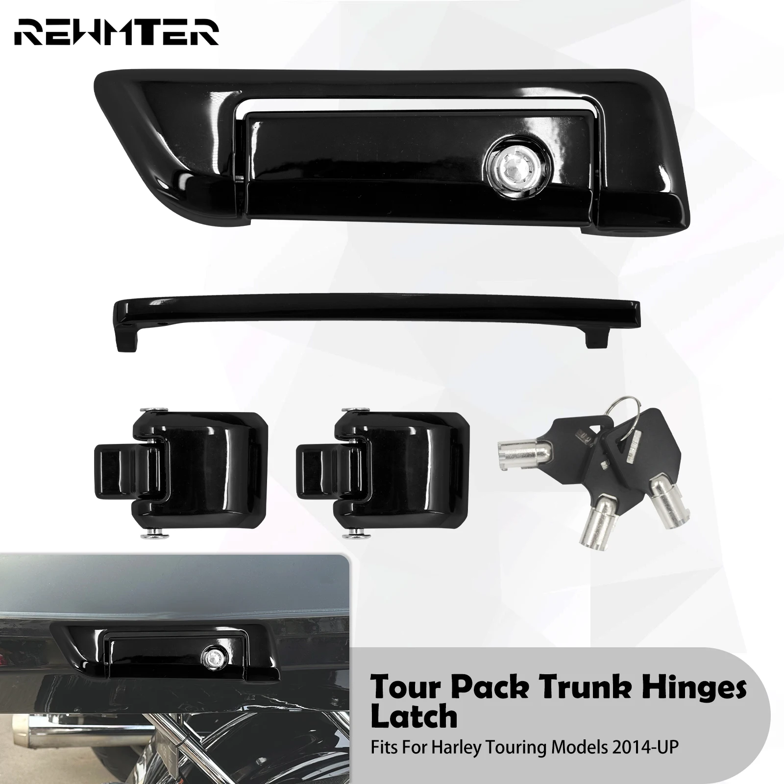 Tour-Pack-Trunk-Hinges-Latch-Lid-Lock-Keys-Motorcycle-Saddlebag-Lock ...