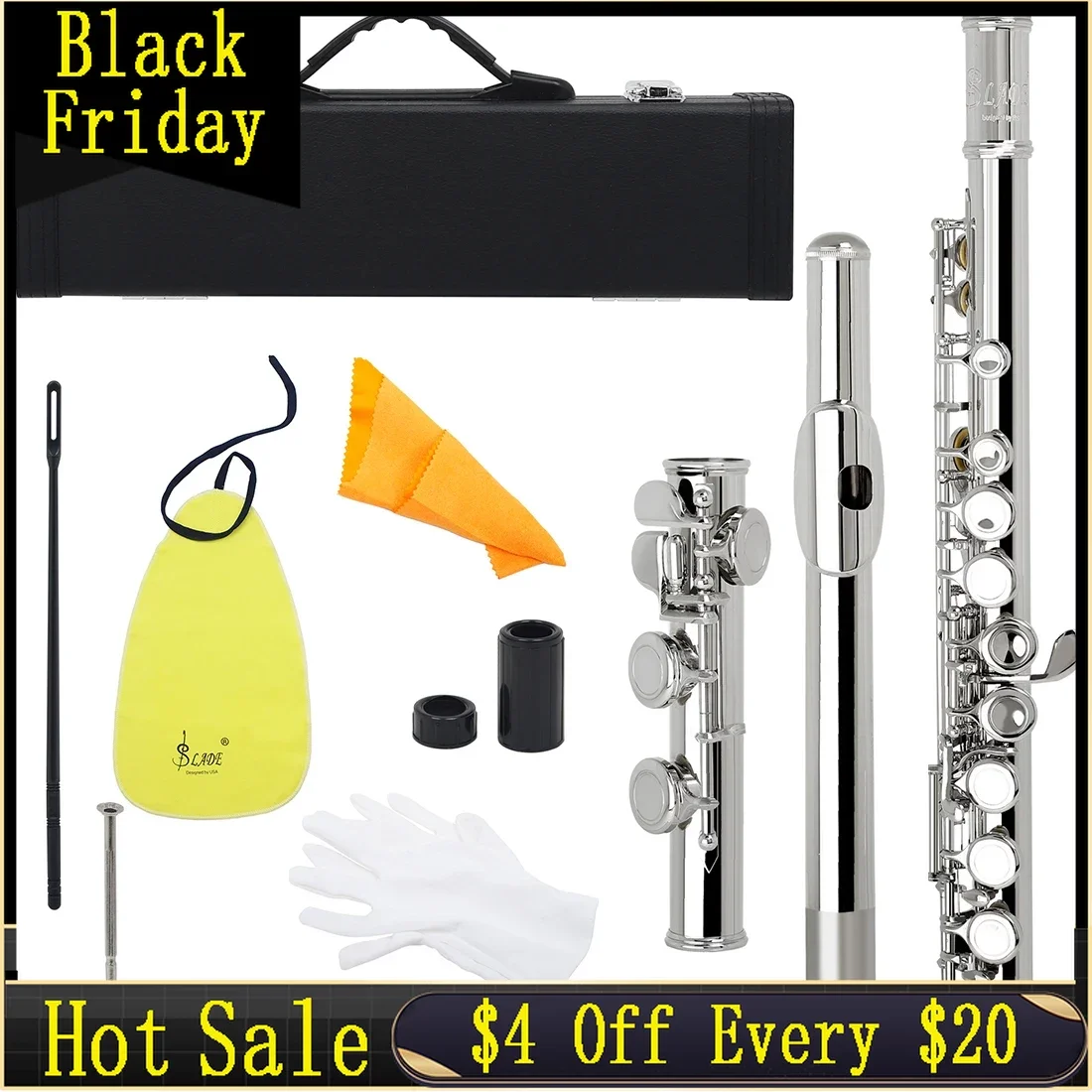 Flauta-de-plata-profesional-con-16-agujeros-cerrados-caja-de ...