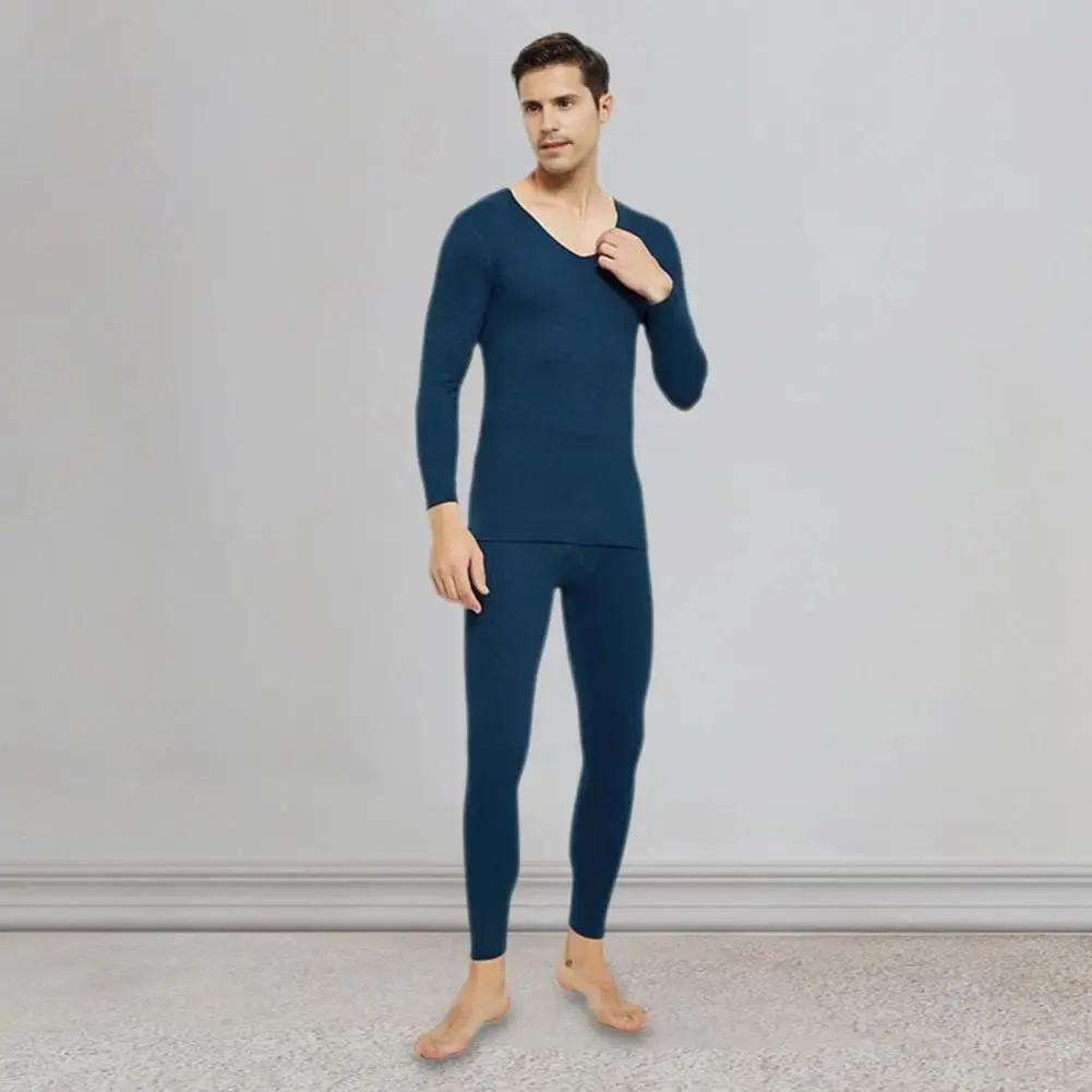 Thermal-Clothing-Set-V-neck-Thermal-Top-Men-s-Winter-Thermal-Underwear ...