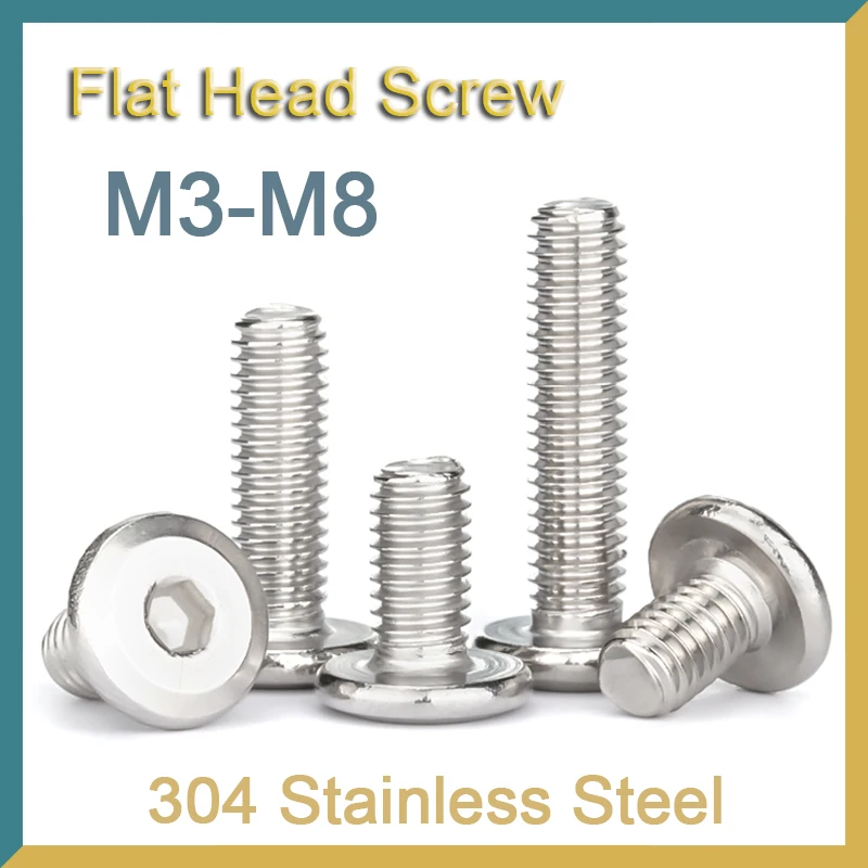 10-20-50pcs-304-Stainless-Steel-Flat-Hex-Hexagon-Socket-Head-Allen ...