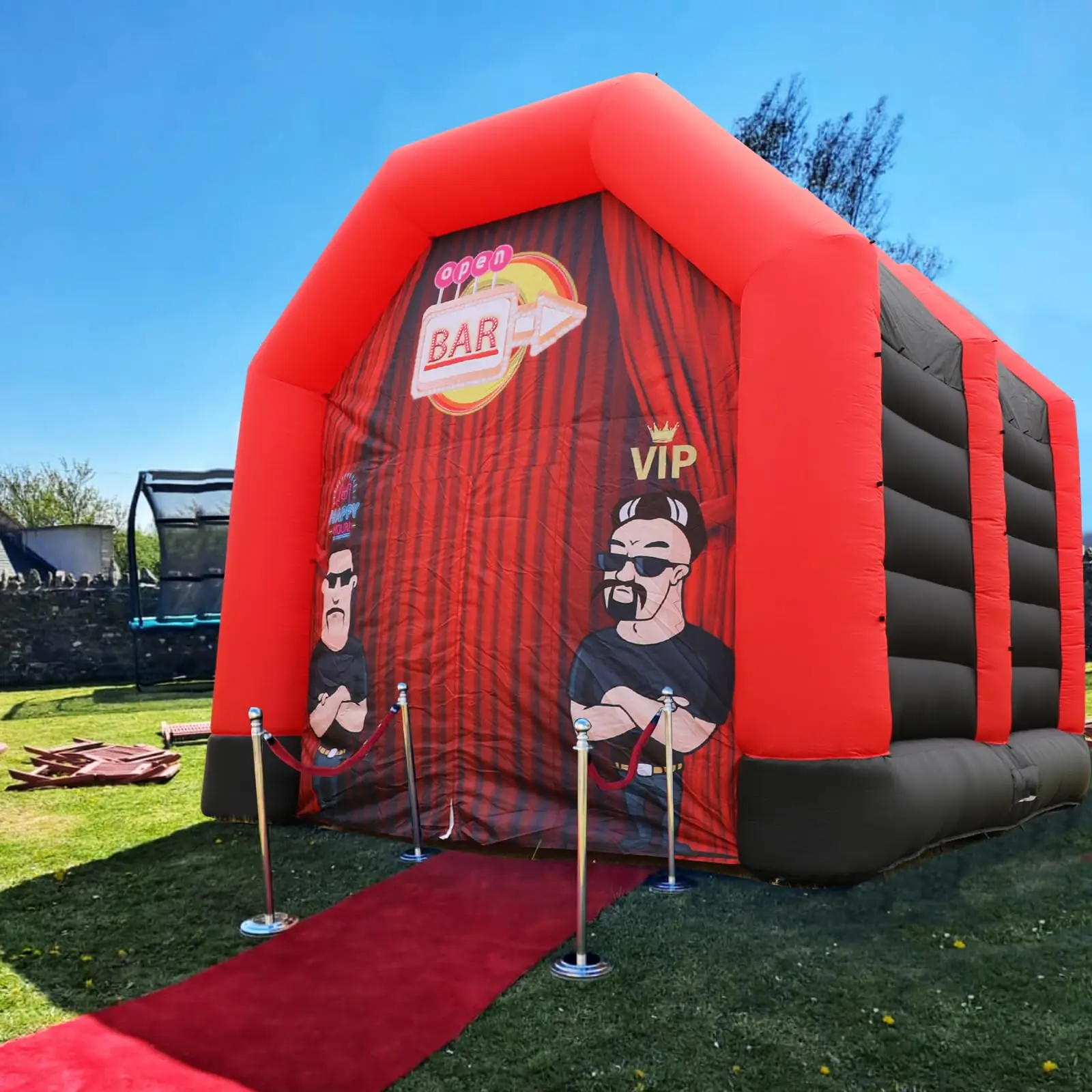 Large-Red-Inflatable-Wedding-Tent-Square-Gazebo-Event-Night-Club-Party ...
