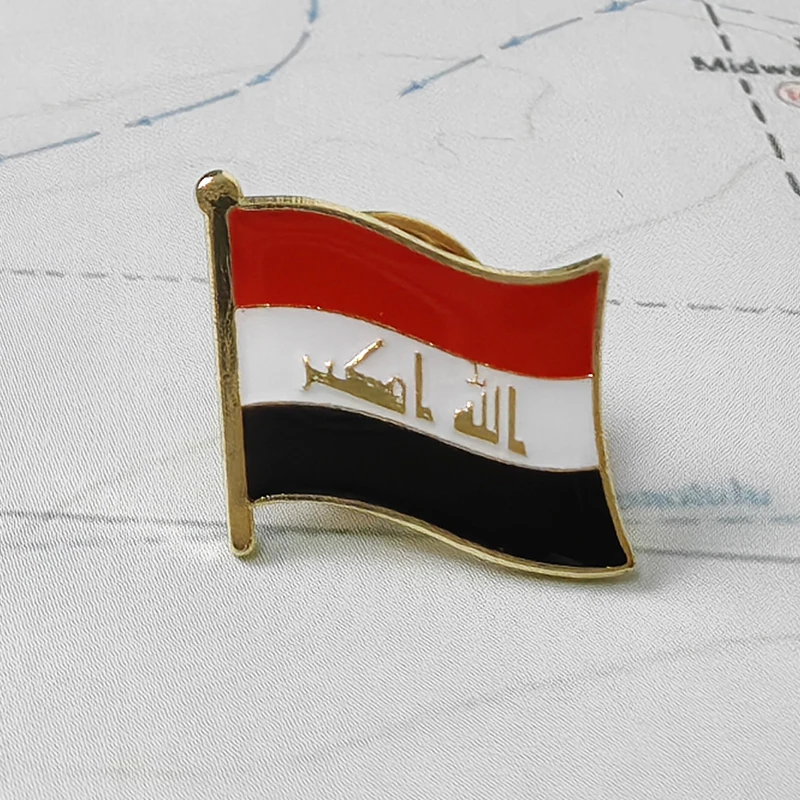 Iraq-National-Flag-Crystal-Epoxy-Metal-Enamel-Badge-Brooch-Collection ...
