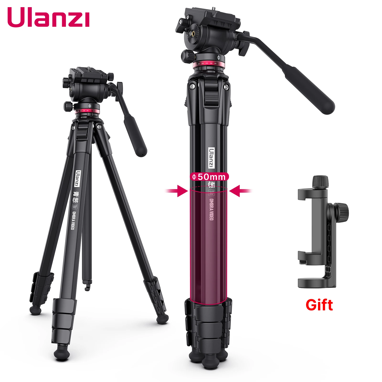 Ulanzi-OMBRA-1-6M-Video-Travel-Tripod-360-Panorama-Fluid-Drag-Pan ...