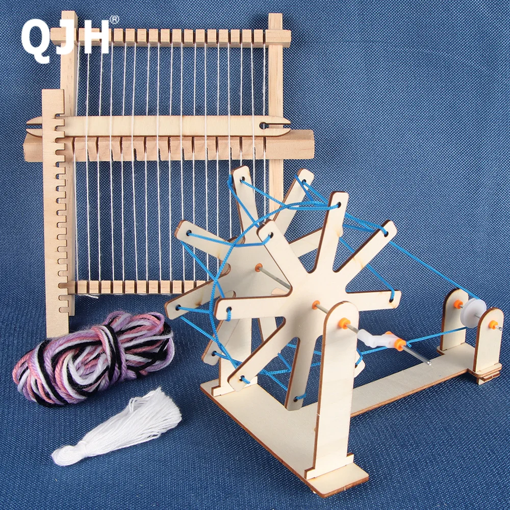 Mini-Weaving-Loom-Frame-Kit-Wooden-Spinning-Wheel-Tapestry-Loom-Travel ...