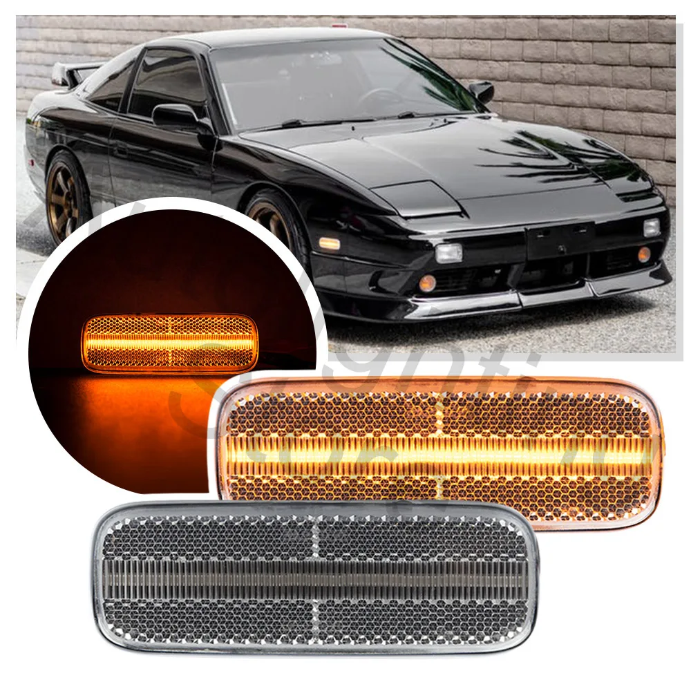 2PCS-LED-Fender-Side-Marker-Light-Kit-For-Nissan-240SX-S13-1989-1990 ...