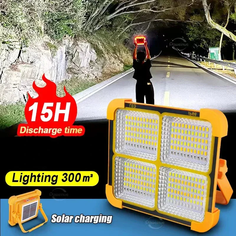 Luz-de-inunda-o-solar-recarreg-vel-Refletor-de-LED-port-til-Projector ...