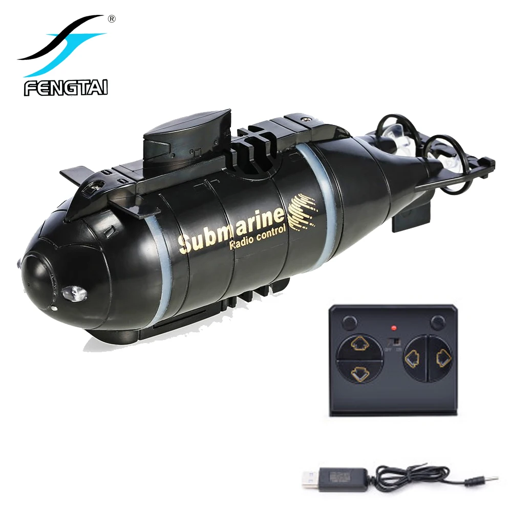 R/C Mini Remote Submarine Radio Ship LED Flashing Speed Boat Simulation ...