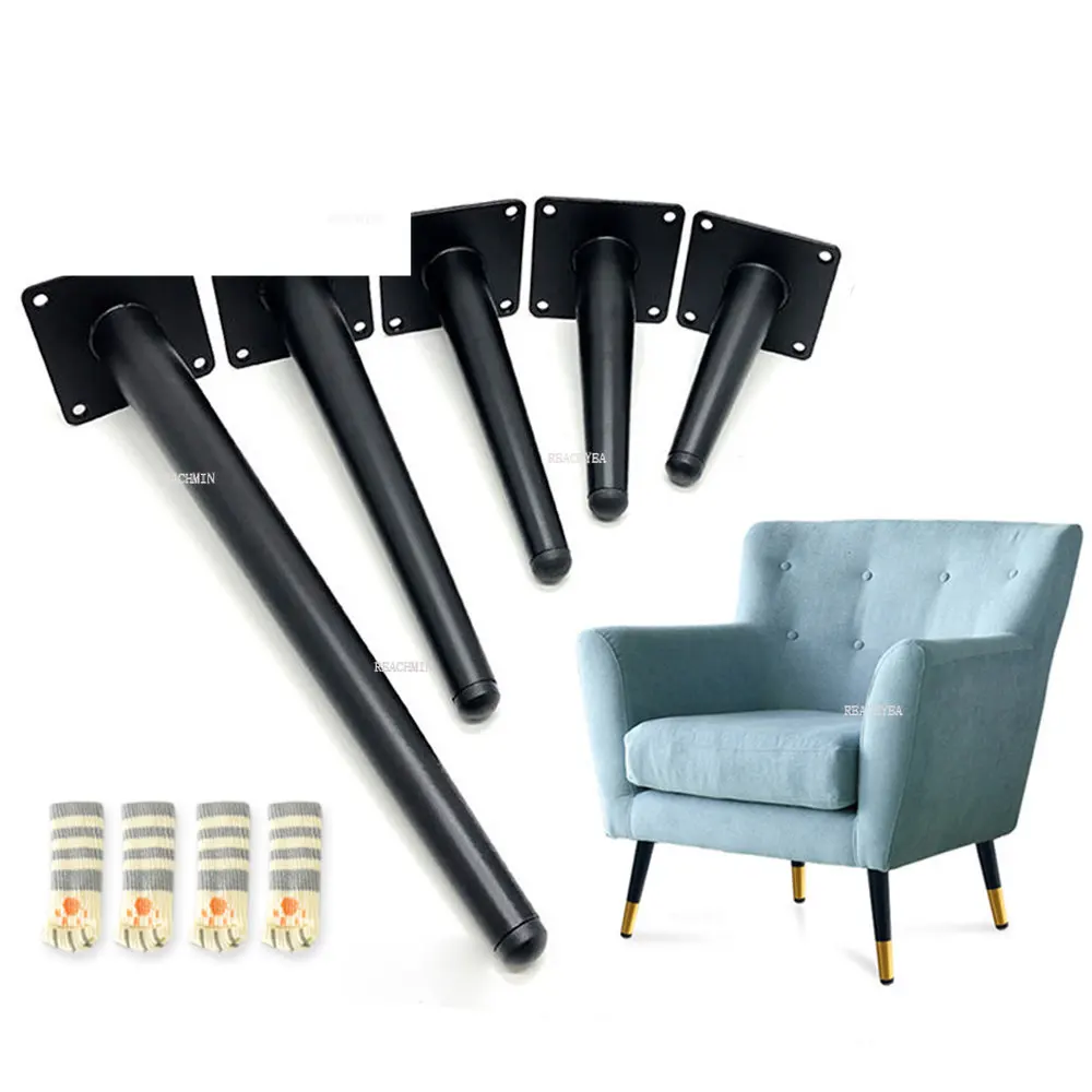 4pcs Metal Legs for Furniture Table Replacement Leg Black Gold Dresser ...