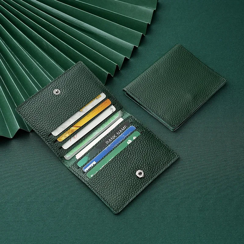8 Slots Cardholder Ultra-thin Leather Mini Wallet Slim Bank Credit Card ...