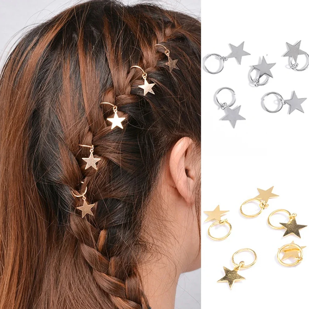 Wig-Ring-Braid-Hair-Clip-Star-Twist-Braid-Hair-Ornament-Alloy-Circle ...