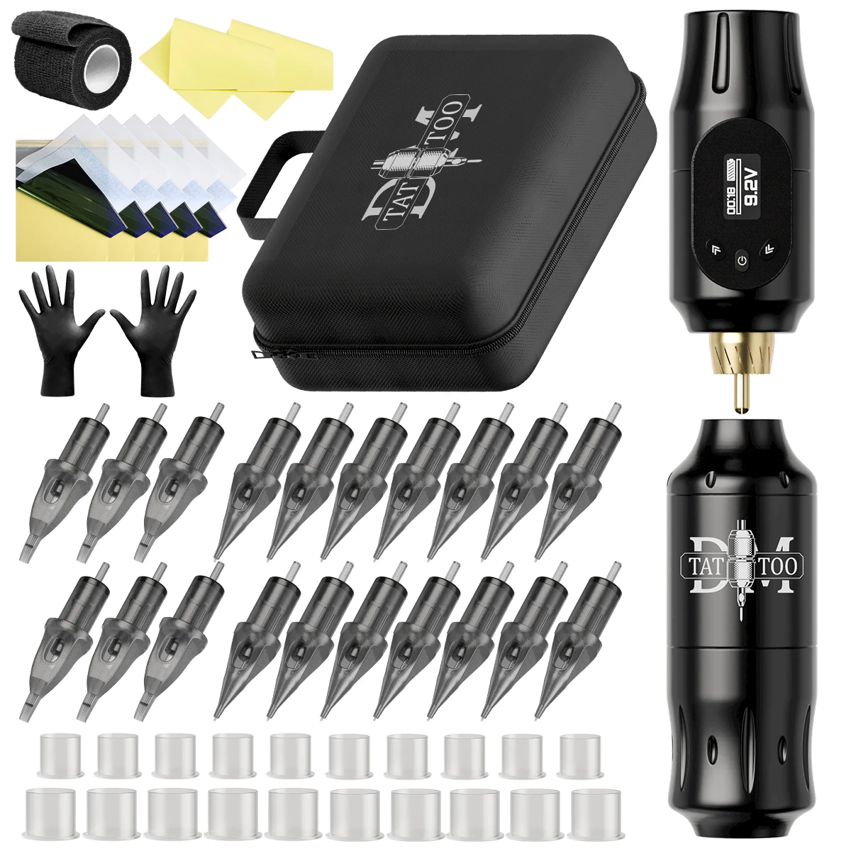 Tattoo Machine Kit Fully Equipped Full Rotation Tattoo Power Pen with ...