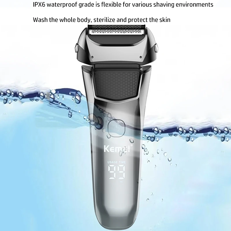 Washable Wet & Dry Electric Shaver For Men Face Beard Electric Razor ...