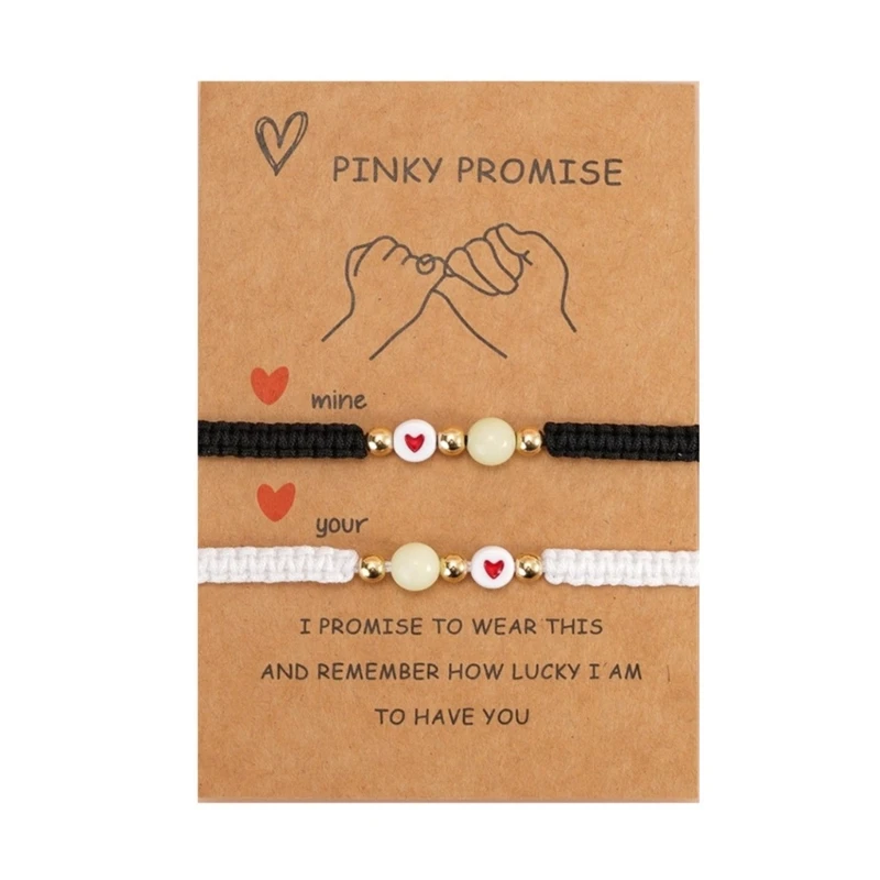 2x-Pinky-Promise-Bracelets-Friendship-Couple-Matching-Bracelet-Luminous ...