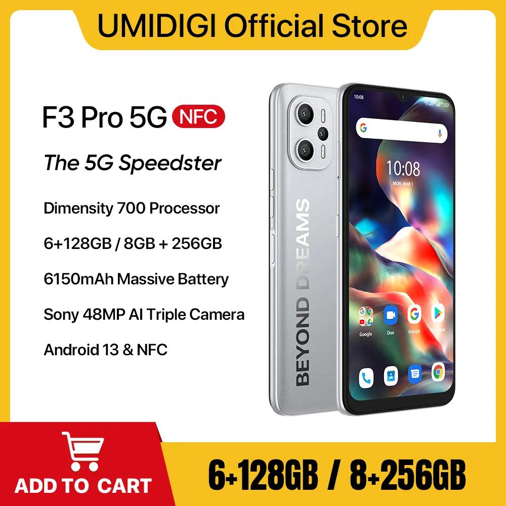 UMIDIGI F3 PRO 5G Phone, Android 13 Smartphone, Dimensity 700, 6.6 ...