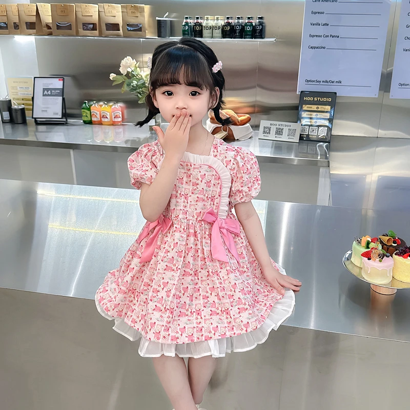 Toddler Girl Dress Floral Pattern Dresses For Girls Summer Dress Kids ...