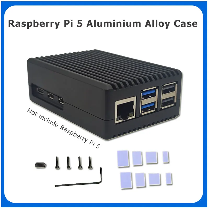Generic Raspberry Pi 5 Metal Aluminium Alloy Case With Silicone ...