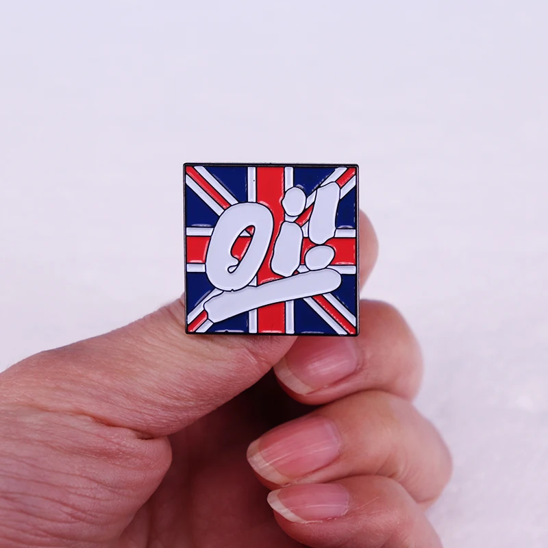 Skinhead british punk OI! flag enamel pin metal badge brooches Steam ...