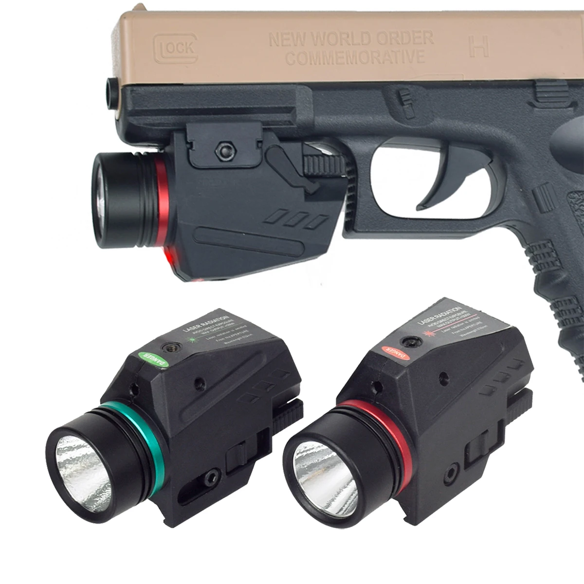 Tactical-Weapon-LED-Light-With-Battery-For-Glock-17-19-RD-GN-Sight ...