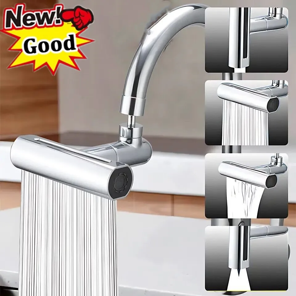 New-Waterfall-Kitchen-Faucet-Extender-Sprayer-Head-4-Modes-Filter ...
