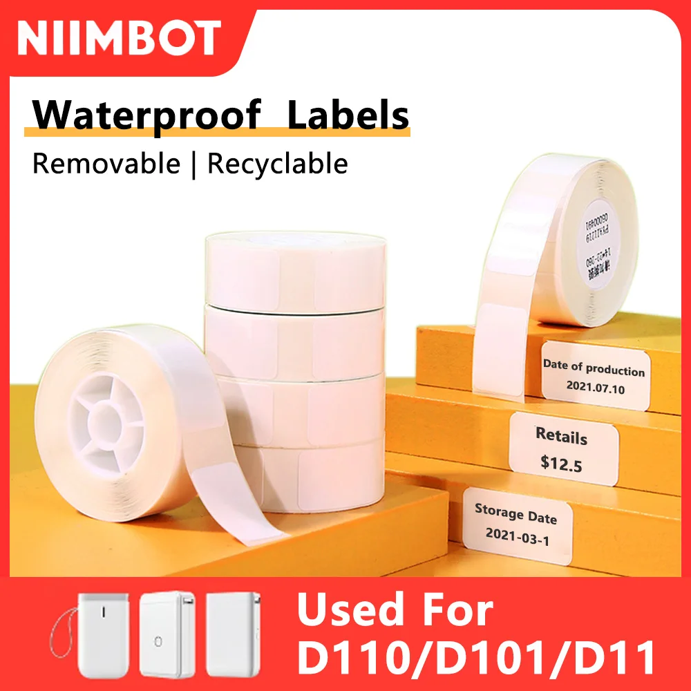 Niimbot-D11-D101-D110-Mini-Portable-Printer-White-Tape-Sticker-Papers ...