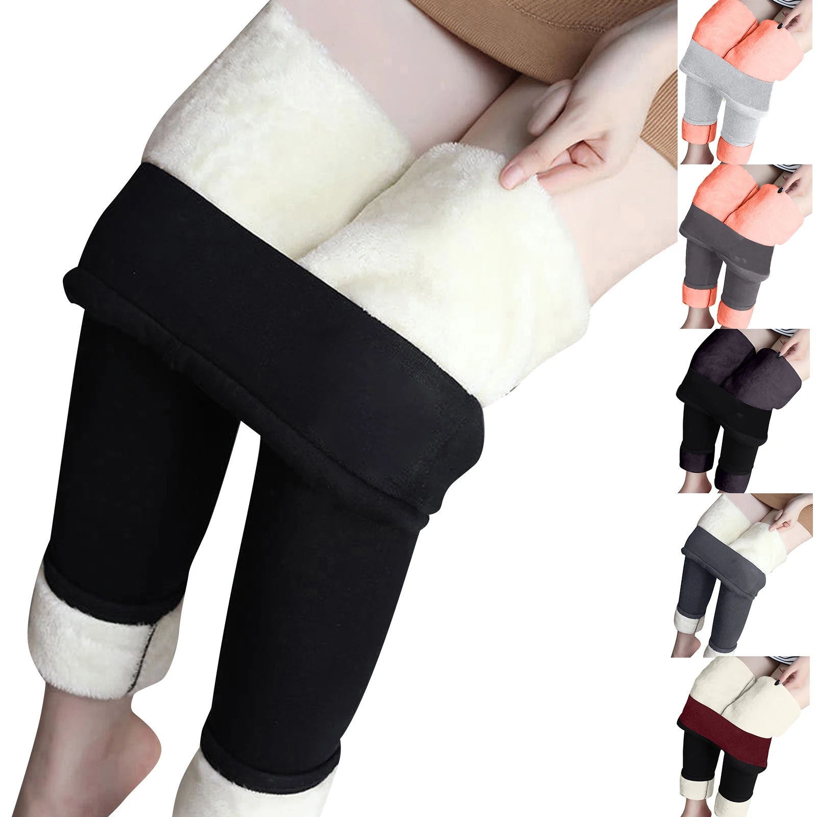 Winter-Women-Solid-Color-Leggings-Warm-Casual-Long-Fashion-Pants-Fit ...