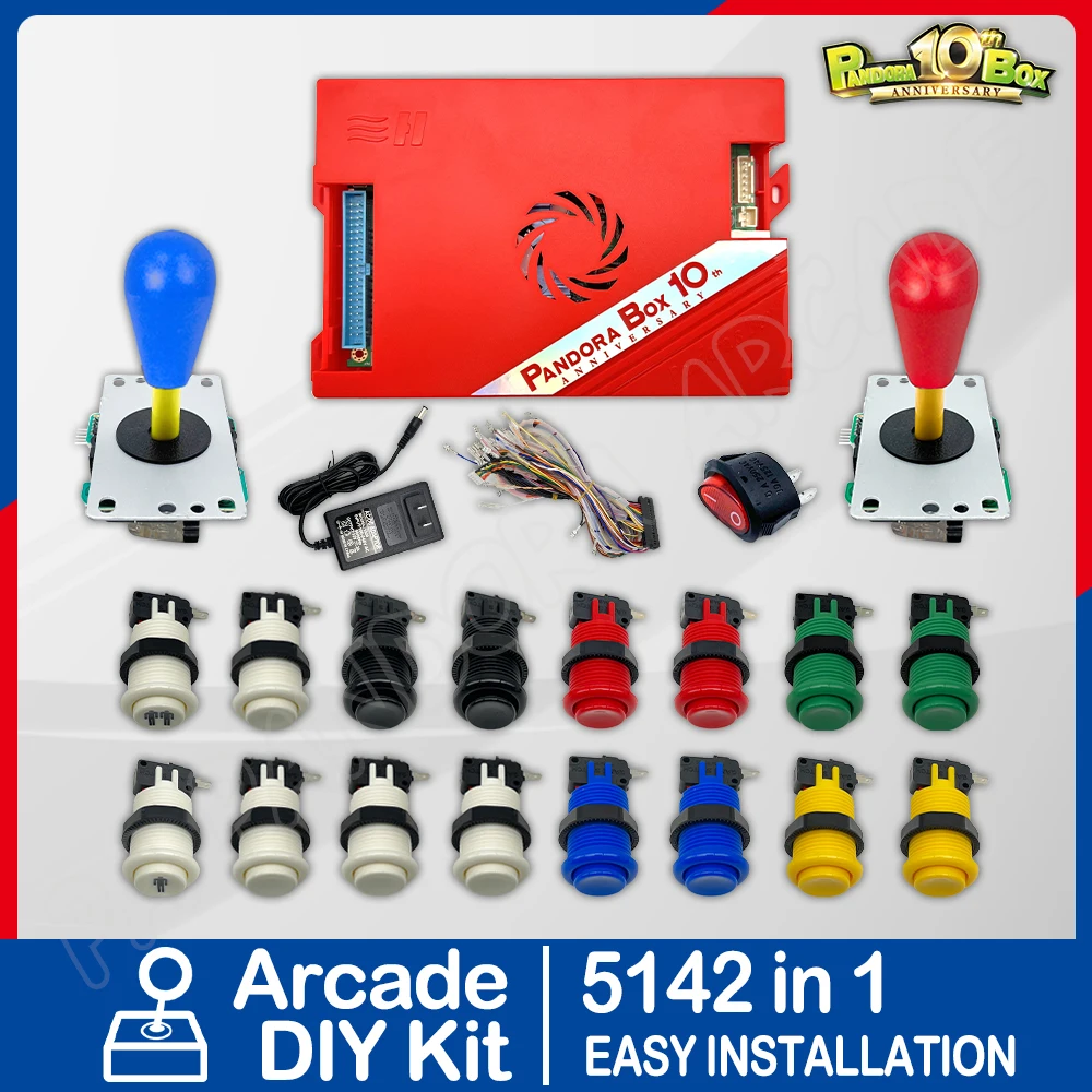 5142-in1-Pandora-Box-10th-DIY-Kit-Arcade-Game-Console-8-Way-Joystick ...
