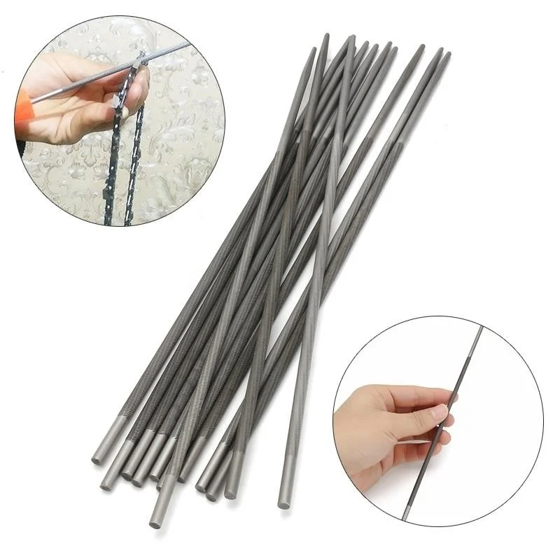 12 Pieces Round Files 4.0mm For Chainsaw Chain Filing Sharpener For ...