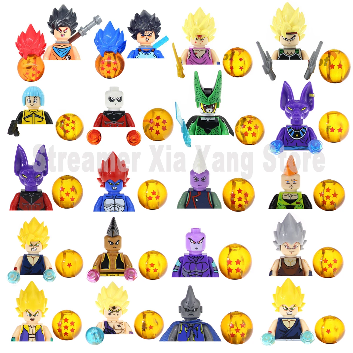 Dragon Ball Z Anime Bricks Blocks Goku Vegeta Mini Action Figure Toy ...
