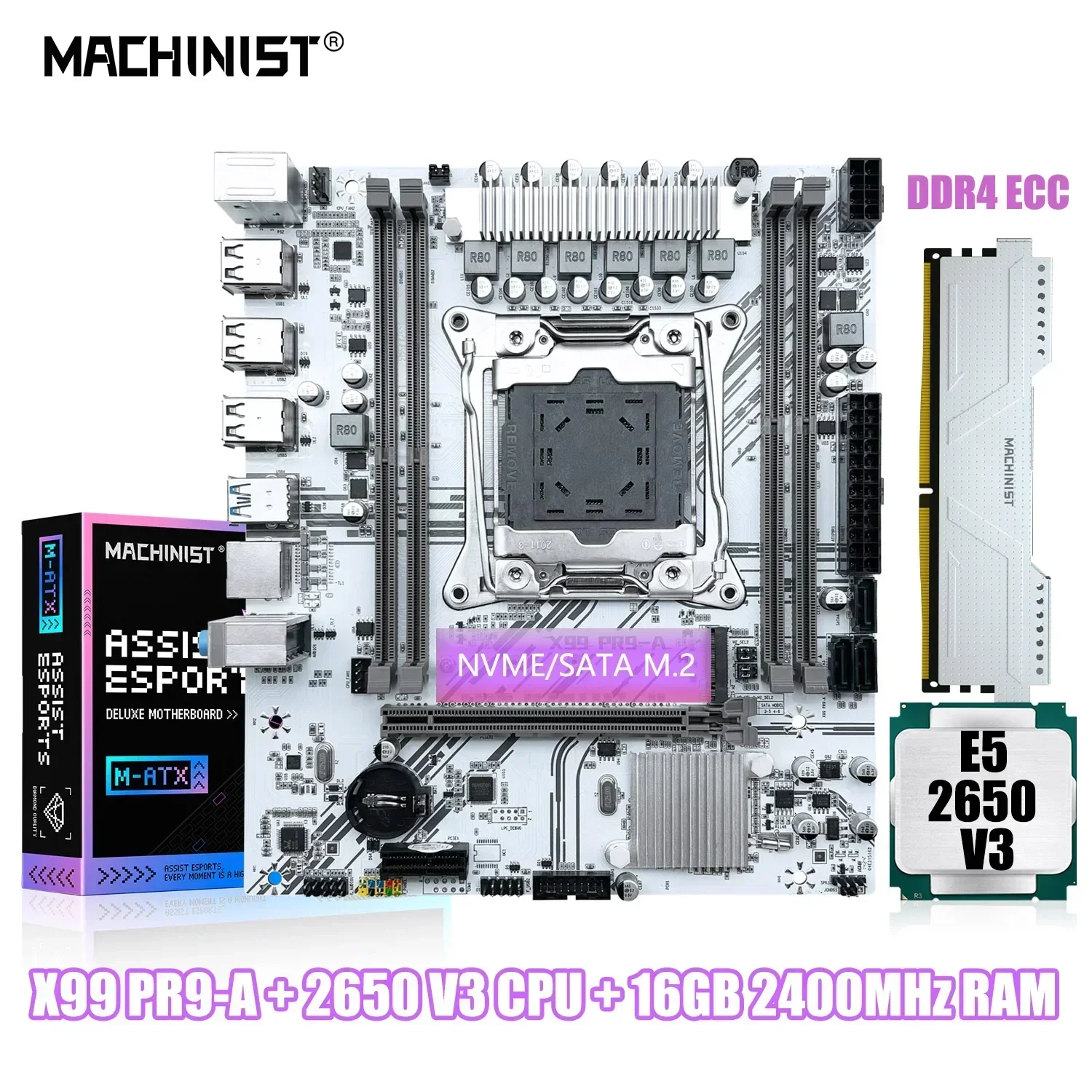 MACHINIST-PR9-A-X99-Motherboard-Kit-Intel-LGA2011-3-Xeon-E5-2650-V3-CPU ...