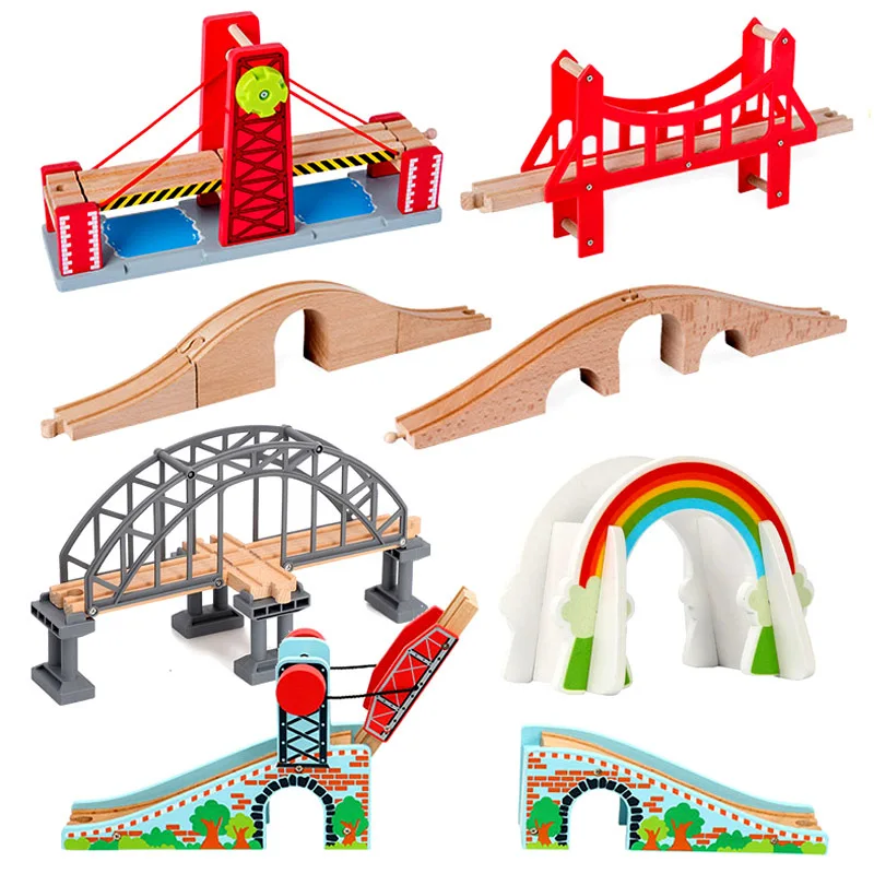 Kids-Railway-Toys-Wooden-Train-Track-All-Kinds-of-Bridge-Track ...