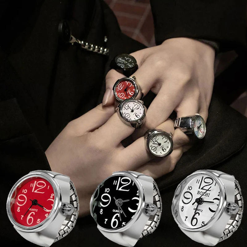 Kiss Jewelry Women Men Vintage Classic Finger Watch Rings Punk Stretchy ...