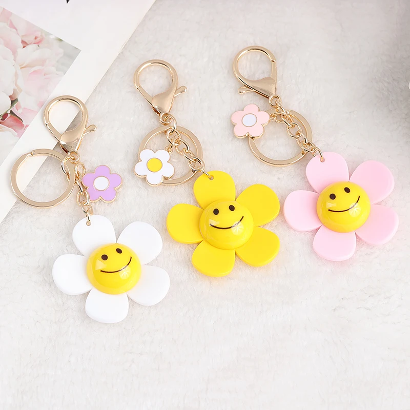 1Pc-Cute-Flower-Keychain-Creative-Acrylic-SUN-Keyring-Girl-Woman-Crafts ...