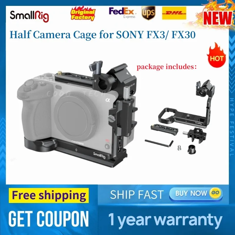 SmallRig-Full-Camera-Cage-For-Sony-FX3-With-Cable-Clamp-Cold-Shoe-NATO ...